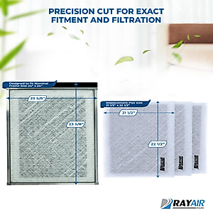 RAYAIR SUPPLY 24x24 Replacement Filter Pads Compatible with Pristine Air Cleaner 24x24 Refills (3 Pack) White