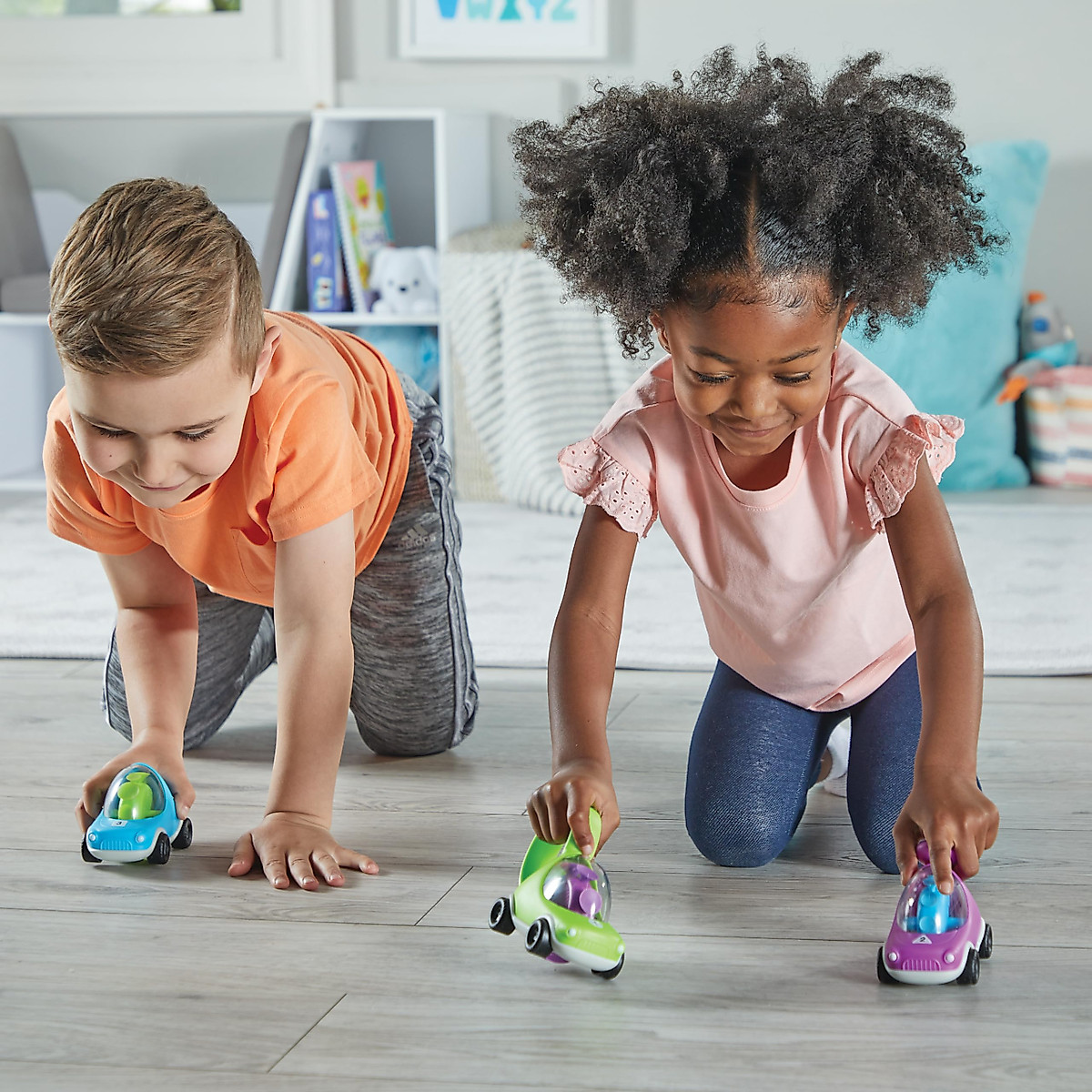 Hand2Mind Popping Fidget Cars - Suction Cup Toys for Fine Motor Skills, Toddler & Preschool Sensory Play, Anxiety Relief (Set of 3)