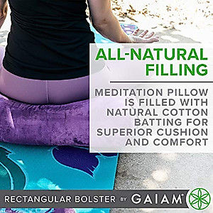 Gaiam Yoga Bolster Rectangular Meditation Pillow, Teal, 25 x 12 x 5