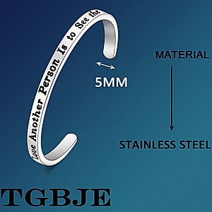 TGBJE TV Show Inspired Gift To Love Another Person Is To See The Face of God Bracelet Cuff Book Fans Gift Lover Gift (Les Mis Inspired cuff)