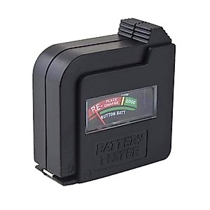 Battery Tester,Universal Battery Checker Meter,Multi Purpose Household Battery Load Tester Checker for AA/AAA/C/D/9V/1.5V Small Button Cell Batteries 12 V Lantern Cells & More (Black)