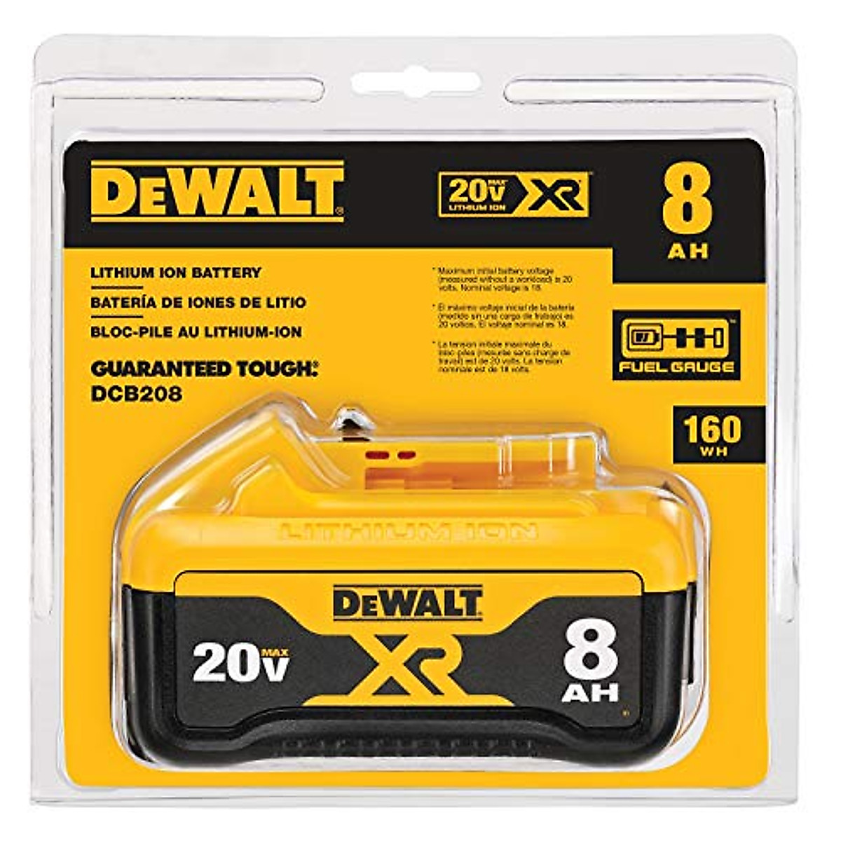 DEWALT 20V MAX* XR Battery, 8.0-Ah (DCB208)