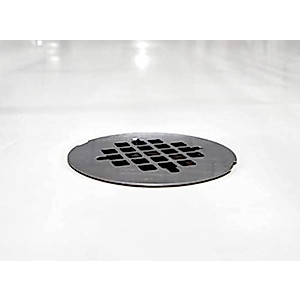 Westbrass D206P-62 4-1/2" OD Shower Drain Assembly and Grid Strainer Cover fits both Sch. 40 PVC & ABS Pipes, Matte Black