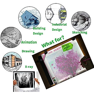 Portable A4 Tracing LED Board Light Box, Ultra-Thin Dimmable USB Cable Powered Artcraft Trace Light Pad Copy Boxes for Artists Tattoo Drawing, Sketching Tracer, Animation, X-ray