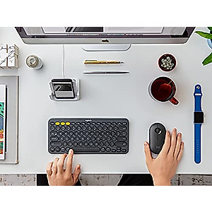 Logitech K380 + M350 Wireless Keyboard and Mouse Combo - Slim Portable Design, Quiet Clicks, Long Battery Life, Bluetooth, Easy-Switch, Windows, Mac, iPadOS, Chrome OS Compatible - Dark Grey