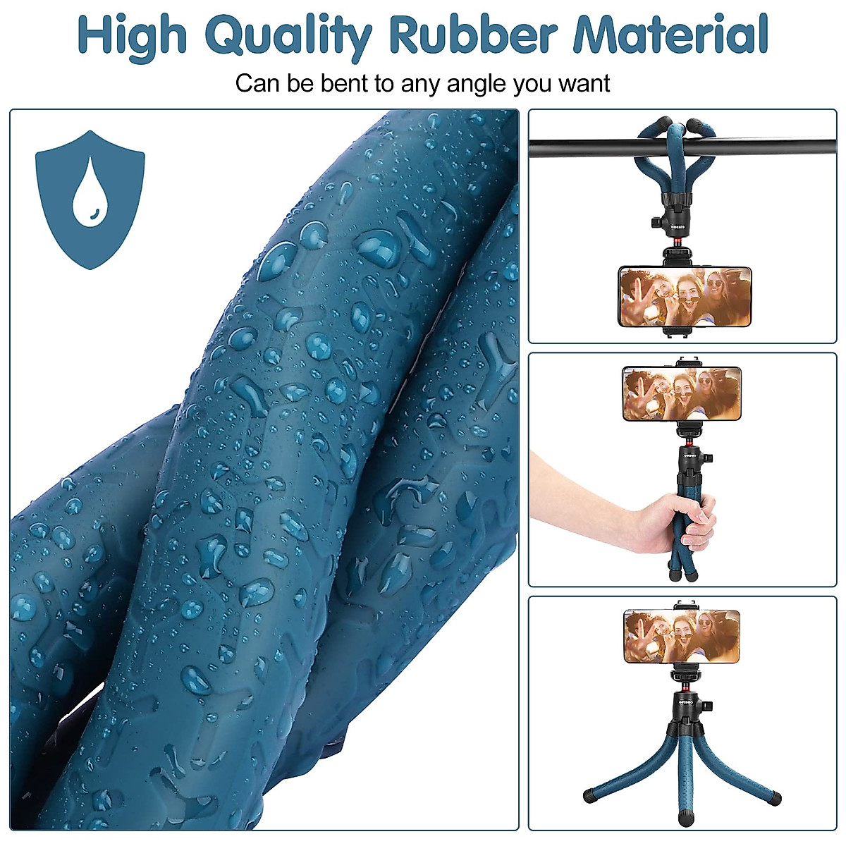 Phone Camera Mini Flexible Tripod Phone Holder, Cold Shoe Mount, Universal Compatible with iPhone 15/14/13/12 /12Pro 11 and Gopro Hero 12/11/10 Action Camera,Camera Light and so on