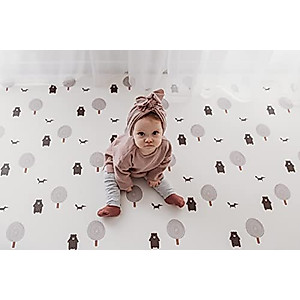 Grace & Maggie Large Baby Play Mat in Forrest Grey - Foam Mat for Baby to Play on Floor, Soft Play Mats for Babies and Toddlers Crawling Infant, Waterproof, Non-Slip, Hypoallergenic Baby Playmat