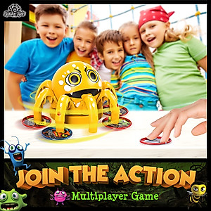 Catchup Toys Spider Spin Game Toy: Kids Magnetic Spin Catch Spider Grabs 10 Added Discs, Choose Cute Evil Design, Multi-Play Levels, STEM, Boys Ages 7+