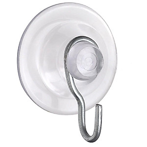 Dependable Industries inc. Essentials 18-Pack BPA-Free Suction Cups with Metal Hooks, 1.75" Diameter Clear - Office & Decor Use, Utility Home Hanging Organizer Use on Smooth Surface