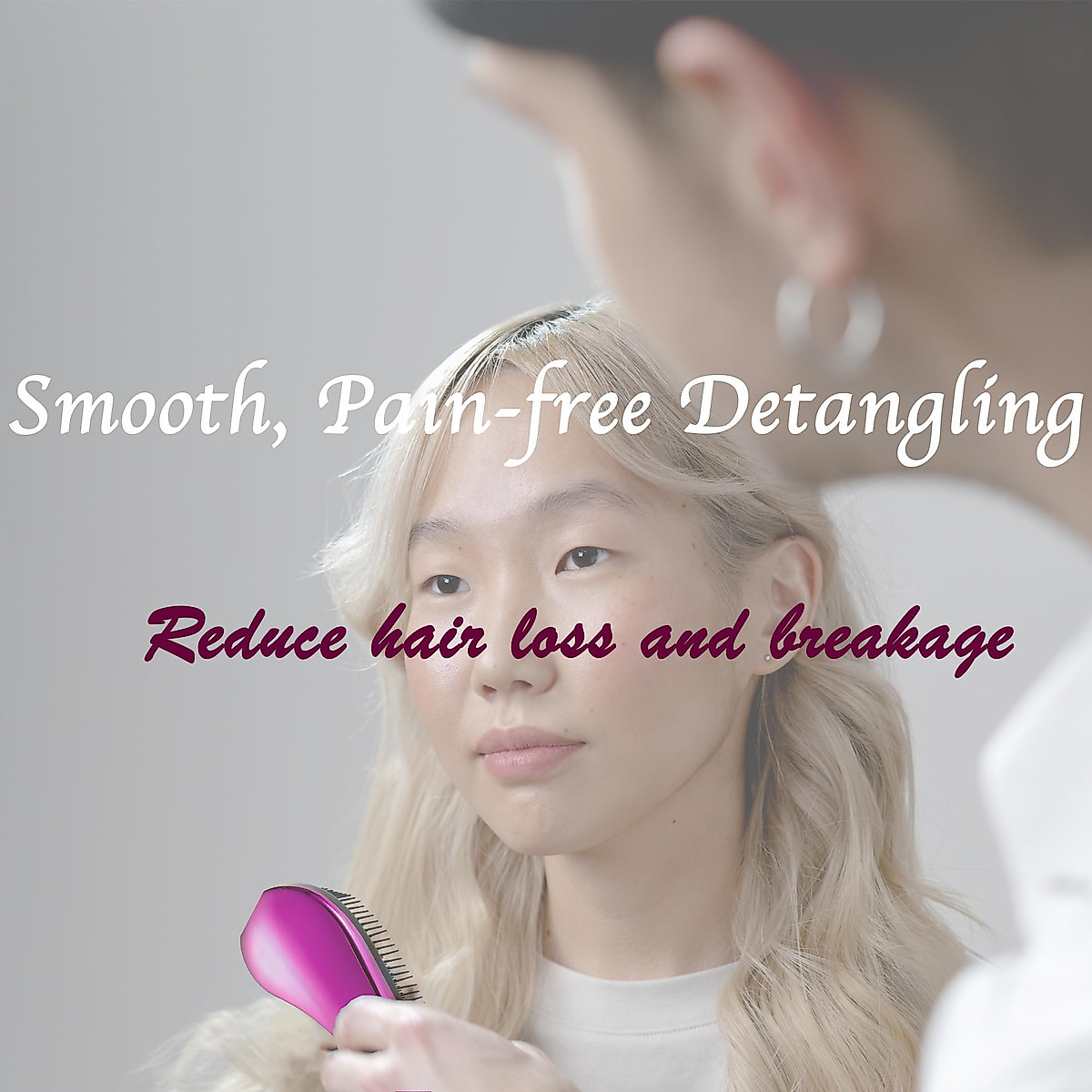 WYNK Detangler Brush - 2-Piece Value Set - Wet Detangling Hair Brush,Professional No Pain Detangler for Women,Men,Kids (2 Pack, Green&Pink)