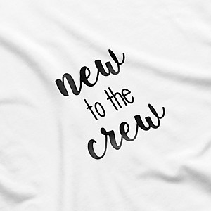 Printique Organic GOTS Certified Baby Onesie Unisex Bodysuit 0-18 months - New To The Crew | Hand-Made Baby Announcement (New To The Crew, 0-3 Months)