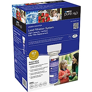 Watts Premier Pure H2O Full Flow, Under Sink Filtration System, 4,000 Gallon High Water Capacity, Reduces 99.2% Lead, White