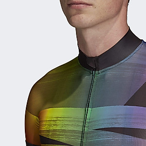 adidas Men's Adistar Jersey Short Sleeve Knitted Pride Black/Glory Blue X-Large