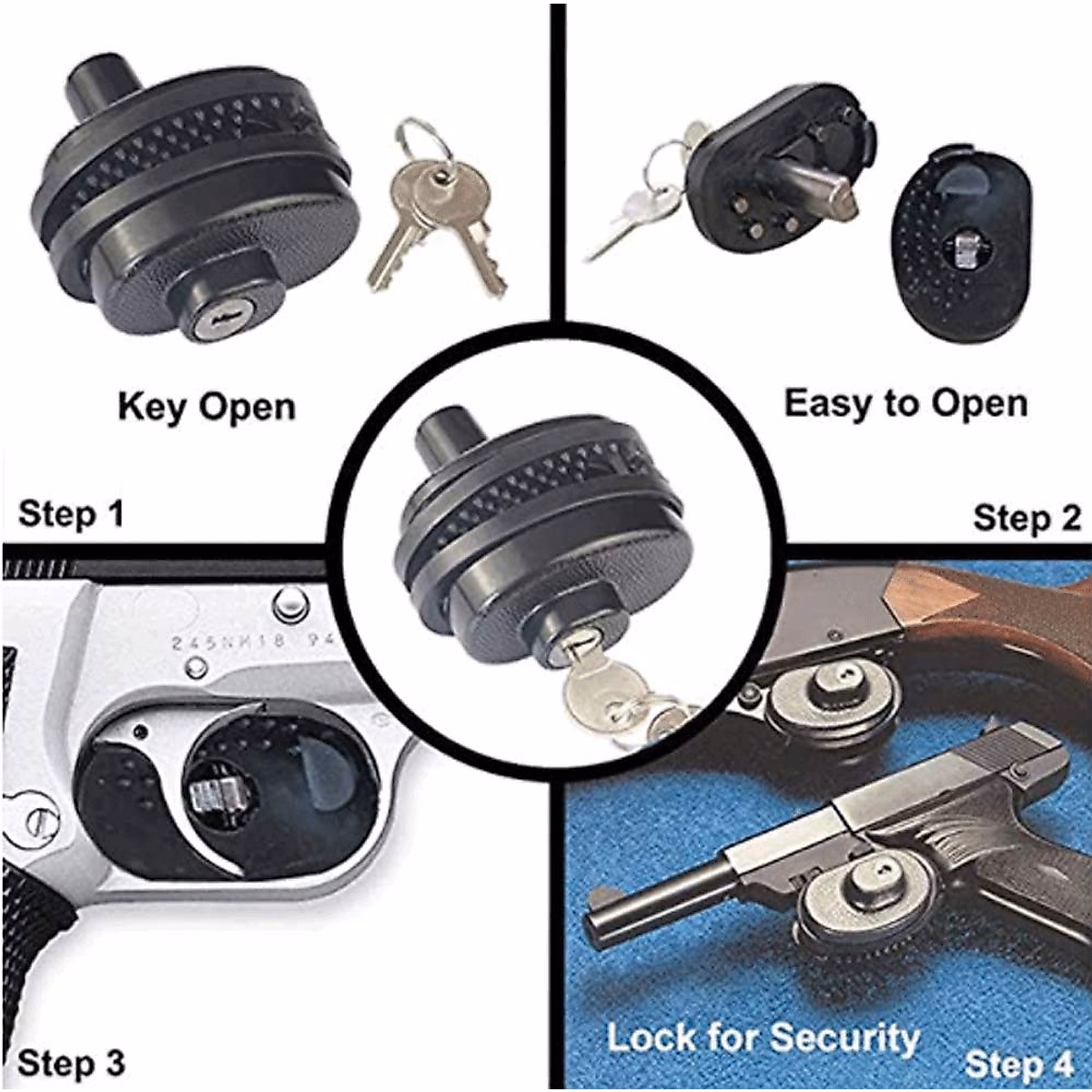 Yoknow Trigger Lock - fits Most Firearms, Handguns, Rifles, bb Gun and Shot Guns, Gun Lock with Keys, Gun Trigger Lock (3pcs)