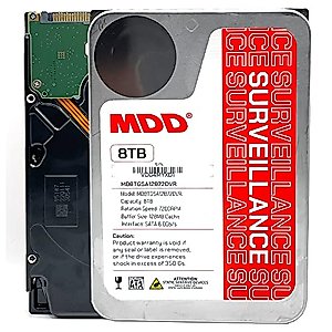 MDD (MDD8TSATA12872DVR) 8TB 7200RPM 128MB Cache SATA 6.0Gb/s 3.5inch Internal Surveillance Hard Drive - 3 Years Warranty