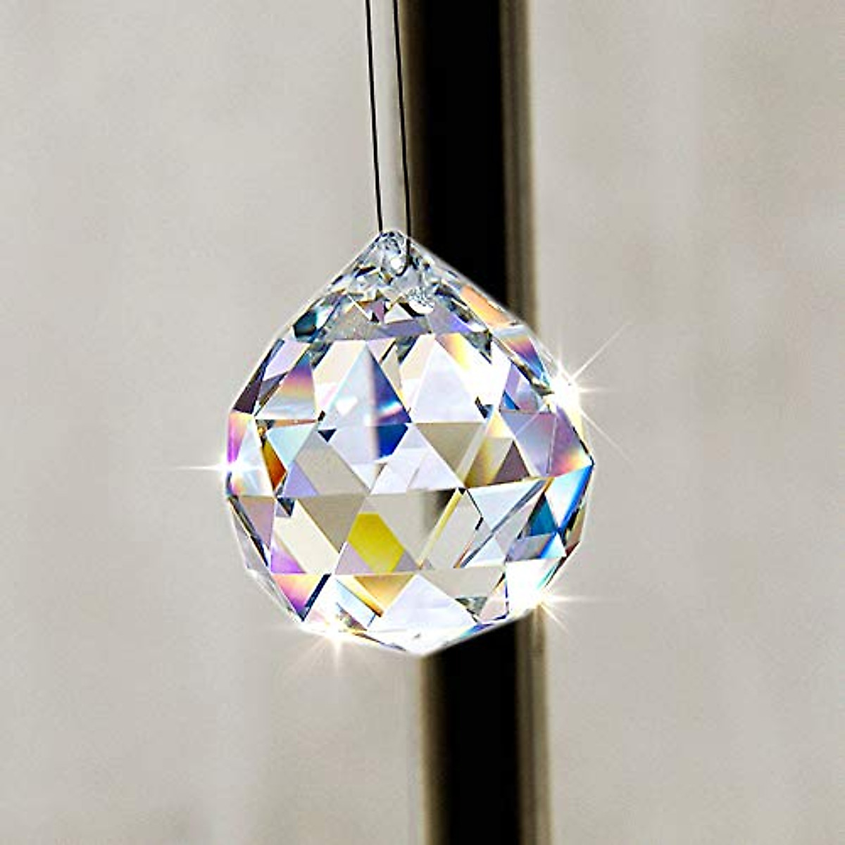Clear Crystal Prism Ball Suncatchers Window Prisms Suncatcher, 40MM / 3 Pack