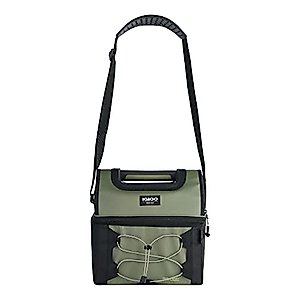 Igloo 16-Can Dual Compartment Insulated Gripper Lunch Bag,Green