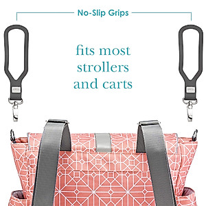 JJ Cole - Backpack, Gender Neutral Large Capacity Diaper Bag, Multifunctional, Stylish, with Stroller Clips and Changing Pad, Coral Tile