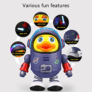 GFORI Baby Duck Toy Musical Interactive Duck Toy with Lights and Sounds, Space Elements Designed, Cute Dancing Space Duck Toy Playset, for Toddlers and Gift for Kids