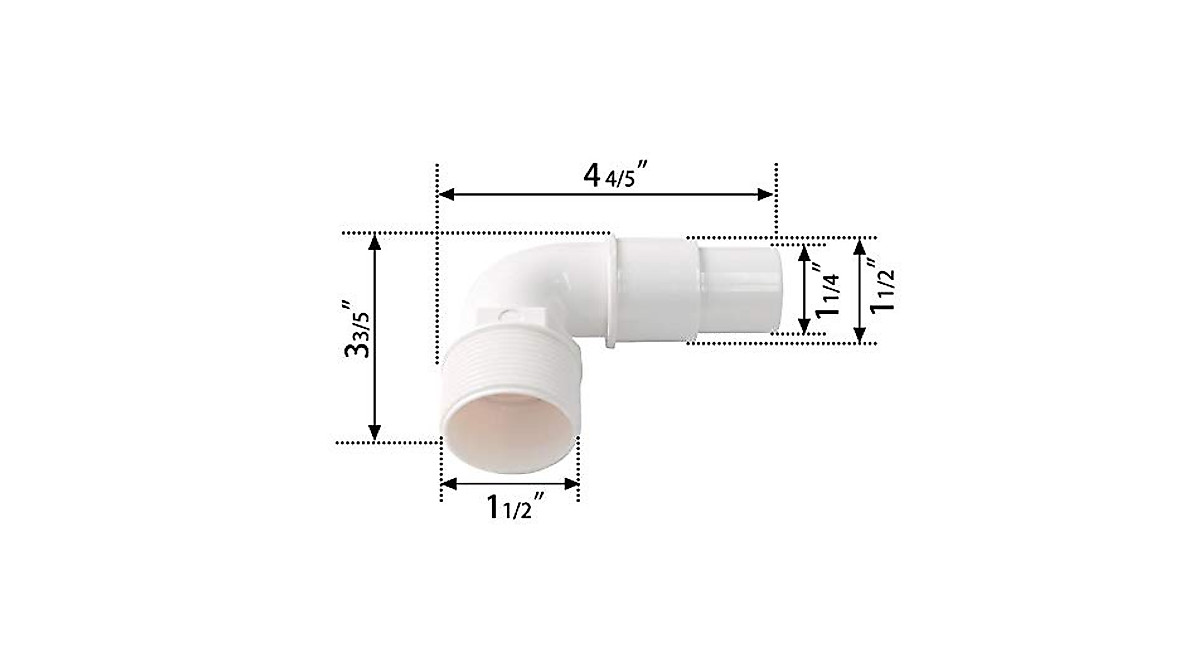 ATIE 1.5" 90° Elbow Pool Hose Adapter - 2 Pack