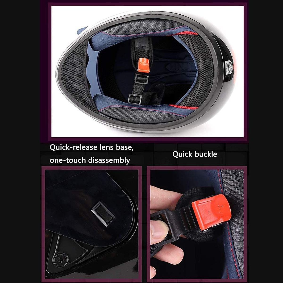 Pink Cat Ear Motorcycle Full Face Helmet, Personalized Adults Flip up Street Bike Racing Motocross ATV Couple Helmets with Bowknot DOT Certified Lightweight Sport Offroad Mountain Helmet -A-Medium