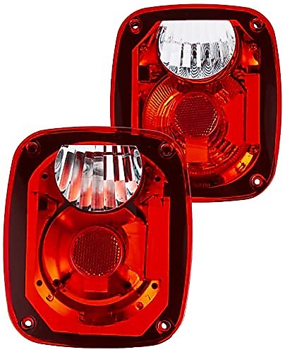 Rampage Taillight Conversion Kit w/Euro Lenses | Pair, Brite Color | 5307 | Fits 1976 - 2006 Jeep CJ, Wrangler YJ, LJ & TJ