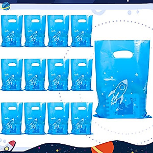 Lorfancy 96 Pcs Outer Space Party Favors Kids Space Toys Boys Girls Space Themed Party Supplies Slap Bracelets Tattoo Stickers Stampers Bouncy Ball Keychains Gift Bags Accessories Birthday Party Decorations