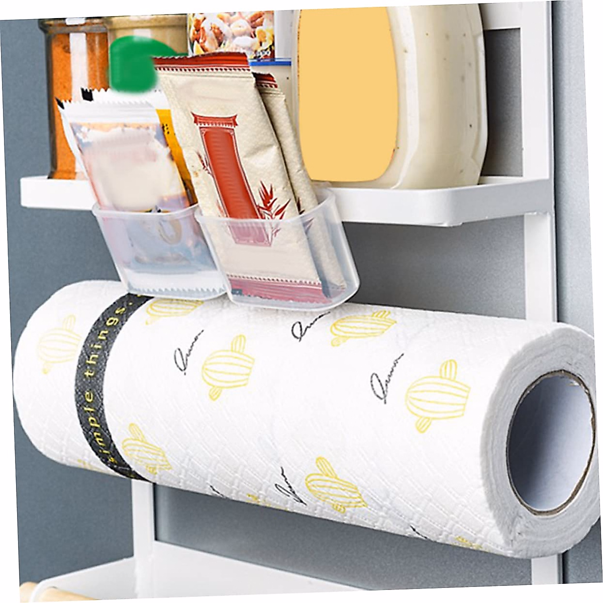 FUNOMOCYA 6Pcs Refrigerator Side Box Clip Storage Containers Small Hanging Sauce Organizer for Fridge Space Saving Fridge Bins for Condiments Kitchen Organizer