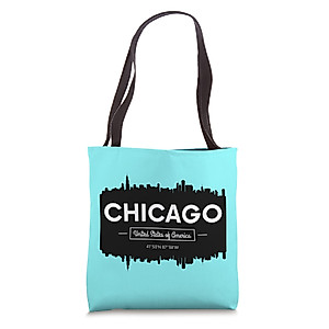I Love Chicago, Chicago Graphic Design Tees, Chicago City Tote Bag