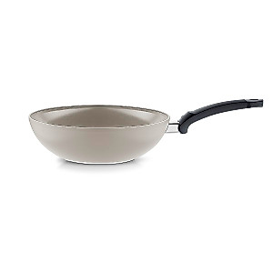 Fissler Ceratal Comfort Ceramic 11 Inch Non-Stick Wok, Warm Grey, Made without PFAS