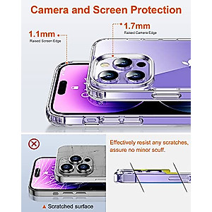 HOOMIL Case for iPhone 14 Pro Max, Anti-Yellowing Hard Back Soft Bumper Shockproof - Crystal Clear