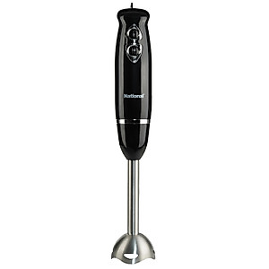 National NA-3104HB 4-in-1 Multi-Purpose Immersion Hand Blender Blend, Puree, Mash, Chop and Whisk, Two Speeds, Splash Control, and ETL Approved with Interchangeable Attachments (Black)