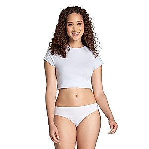 Fruit of the Loom Women's High Performance Cotton Bikini Underwear, Plus Sizes, 6-Pack, Colors Vary - Size 9