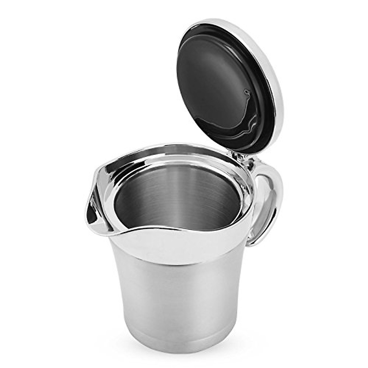 With Hinged Lid Insulated Gravy Boat (450ML/16 OZ) SU304 Stainless Steel Double Wall Gravy Warmer,Serving for Cream, Salad Dressing, Sauce