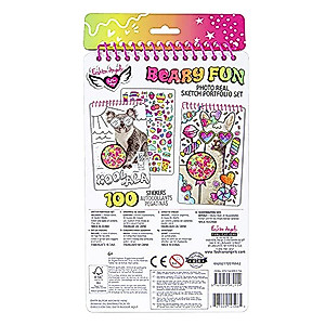 Fashion Angels Photo-real Panda Compact Sketch Portfolio, Sketch Book for Beginners, Animal Sketch Pad with Real Photos and Stickers For Kids 6 and Up