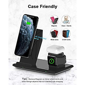 Wireless Charger - NANAMI 3 in 1 Fast Wireless Charging Station for Apple Watch Series 5/4/3/2/1,AirPods Pro, iPhone 15/14/13/12/11/XS/XR/X,Galaxy S24/S23/S22/S21/S20/S10/S9/Note 20(with 18W Adapter)