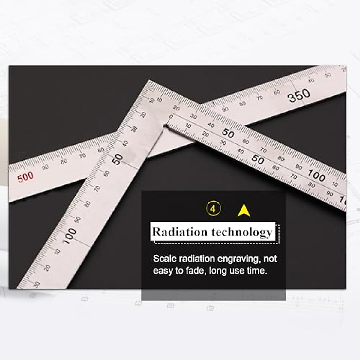 Heyiarbeit 5.9"x11.81" L Shaped Ruler Carpenters Square Framing Ruler Stainless Steel Right Angle Ruler 90 Degree Square L Ruler for Engineer Woodworking Measuring Tools Auxiliary Marking 1Pcs