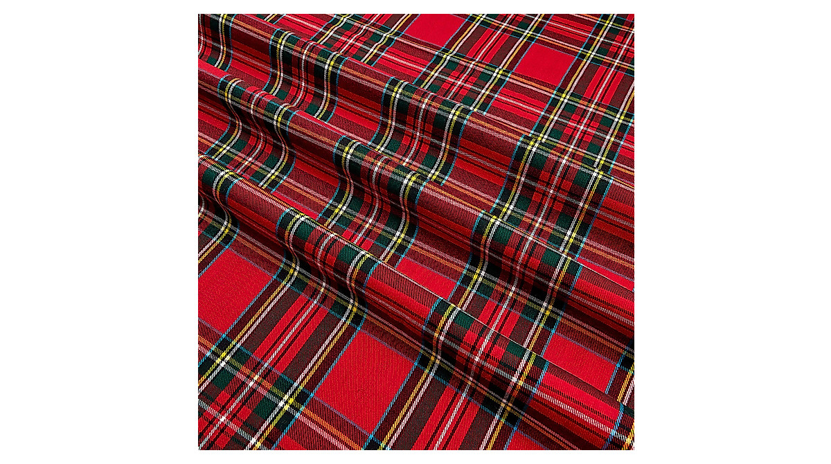 Kaufman House Wales Plaid Fabric - Red by the Yard
