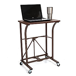 Origami RDP-01-VBW Folding Computer Desk for Office Study Students Bedroom Home Gaming and Craft | Space Saving Foldable Design, Fits Laptop, Collapsible, No Assembly Required, Small, Vintage Bronze