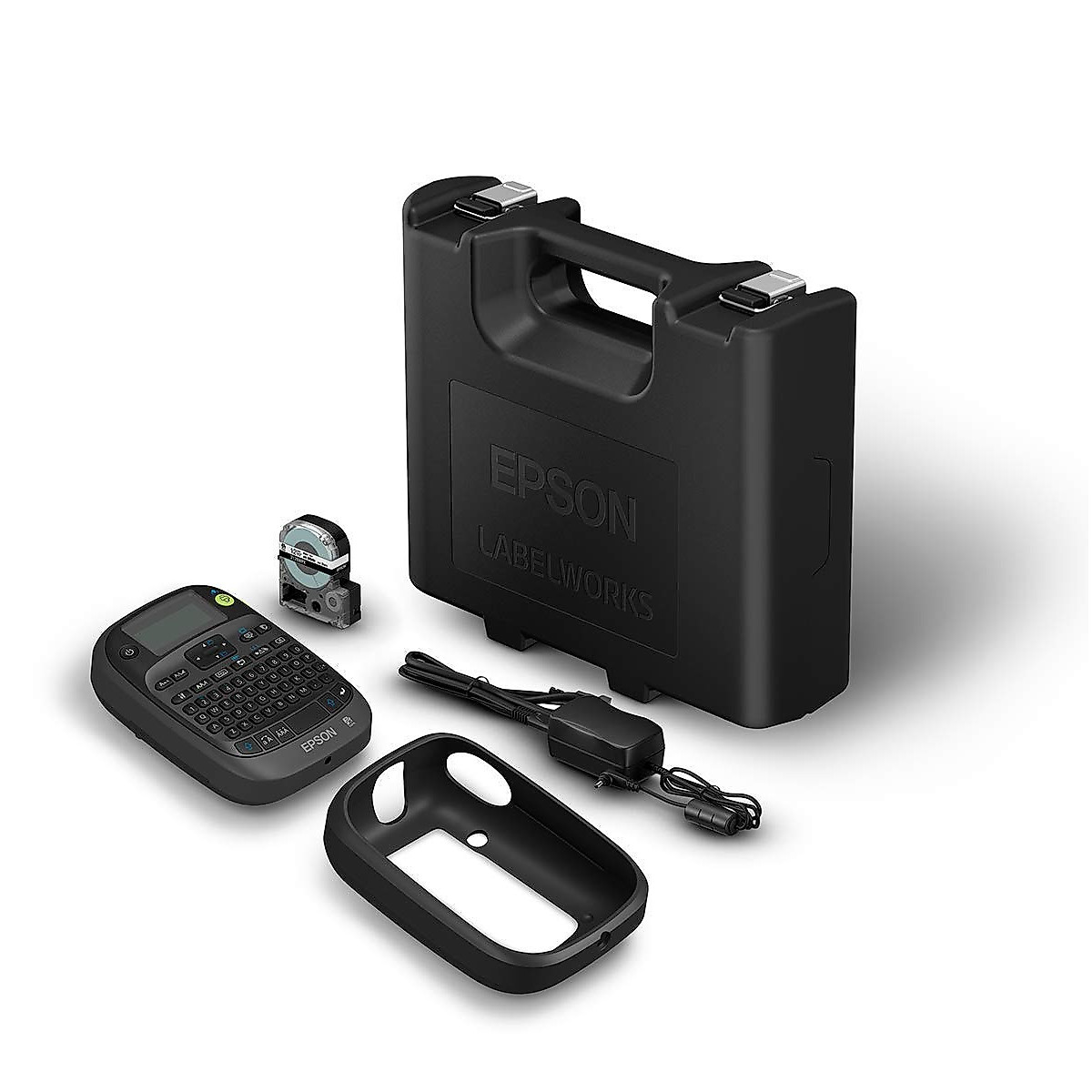 LABELWORKS Epson LW-PX300VP Industrial Label Maker Complete Kit - with Accessories, Sticker Labels, Magnetic Tape Compatible, Only Uses 203 & 205 Shrink Tube Tapes, Portable Handheld Printer