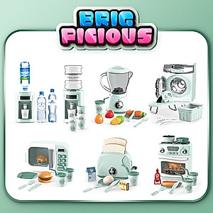 BRIGPICIOUS Blender Toy for Kids,Kitchen Accessories Pretend Play Appliances Smoothie Maker Blender Toy,Toy Food for Kids Blender and Mixer Kitchen Set,Gifts Suitable for Children Ages3+ (Blue)