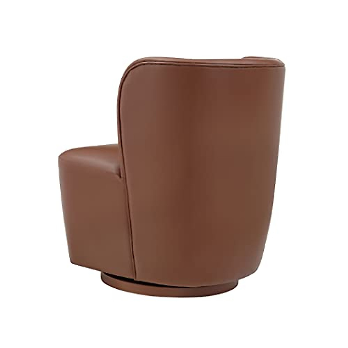 Ball & Cast Swivel Accent Chair with Brown Faux Leather in living bedroom office nursery room