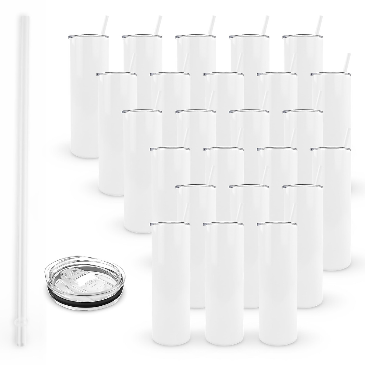 Hogg Sublimation Tumblers 20 oz (24 Units), 20oz Sublimation Tumbler Blank, Bulk Tumbler Sublimation Cups, 20 oz Skinny Tumbler for Sublimation, Blank Cups, 20 ounce Sublimation Tumblers