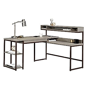 Sauder® Manhattan Gate 61"W L-Shape Computer Desk With Wireless Charger, Mystic Oak