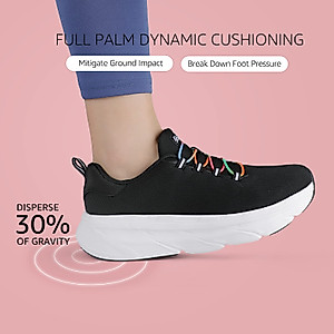 STQ Slip on Sneakers for Women Lightweight Walking Shoes for Workout Indoor Gym Running Black Multi US 7.5