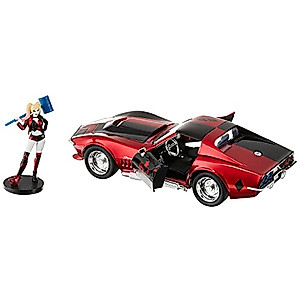 Jada 1:24 Diecast 1969 Chevy Corvette Stingray with Harley Quinn Figure