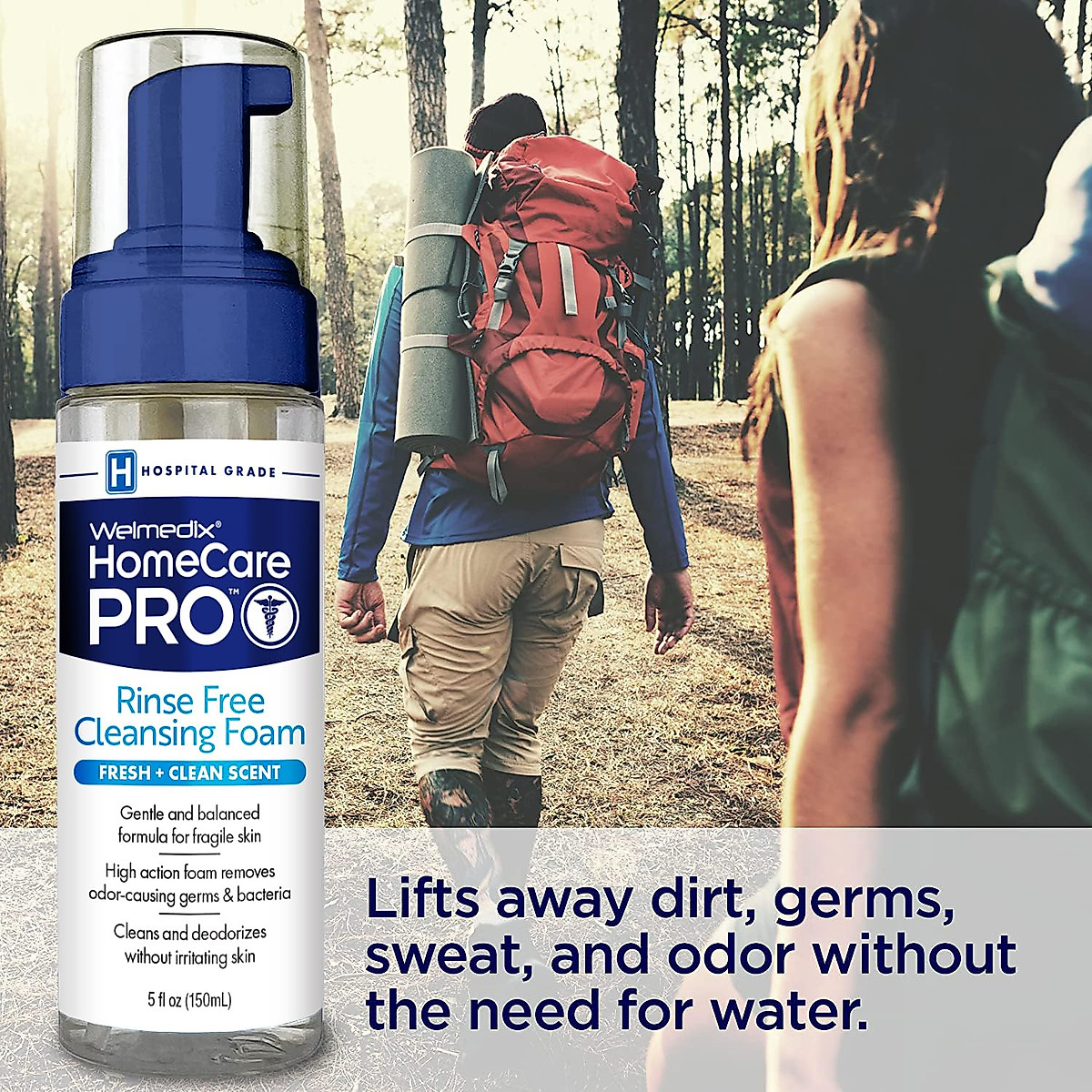 Welmedix Rinse Free Cleansing Foam, 3 in 1 Body Wash, Shampoo and Personal Cleanser for Elderly, Incontinence and Infant Care, Hospital Grade, Sulfate Free, Paraben Free (Pack of 3)