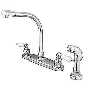 Kingston Brass KB711SP Victorian 8" Centerset Kitchen Faucet, Polished Chrome
