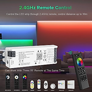 BTF-LIGHTING 5in1 WB5 2.4GHz WiFi LED Controller Compatible with Alexa Google Home Smart Life Tuya Smart APP Control for Monochrome CCT RGB RGBW RGBCCT LED Strip Match with B1 B2 B3 B4 etc Remote