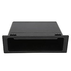 Dash Radio Storage Box, Interior Multi Application Single Din Large Space Dash Radio Pocket Black for Car Replacement for